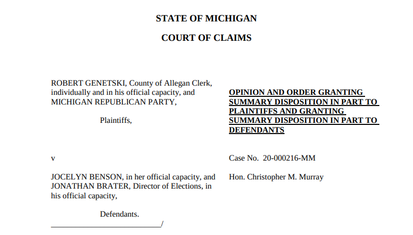 BREAKING: Michigan Court of Claims Chief Judge Christopher Murray has ...